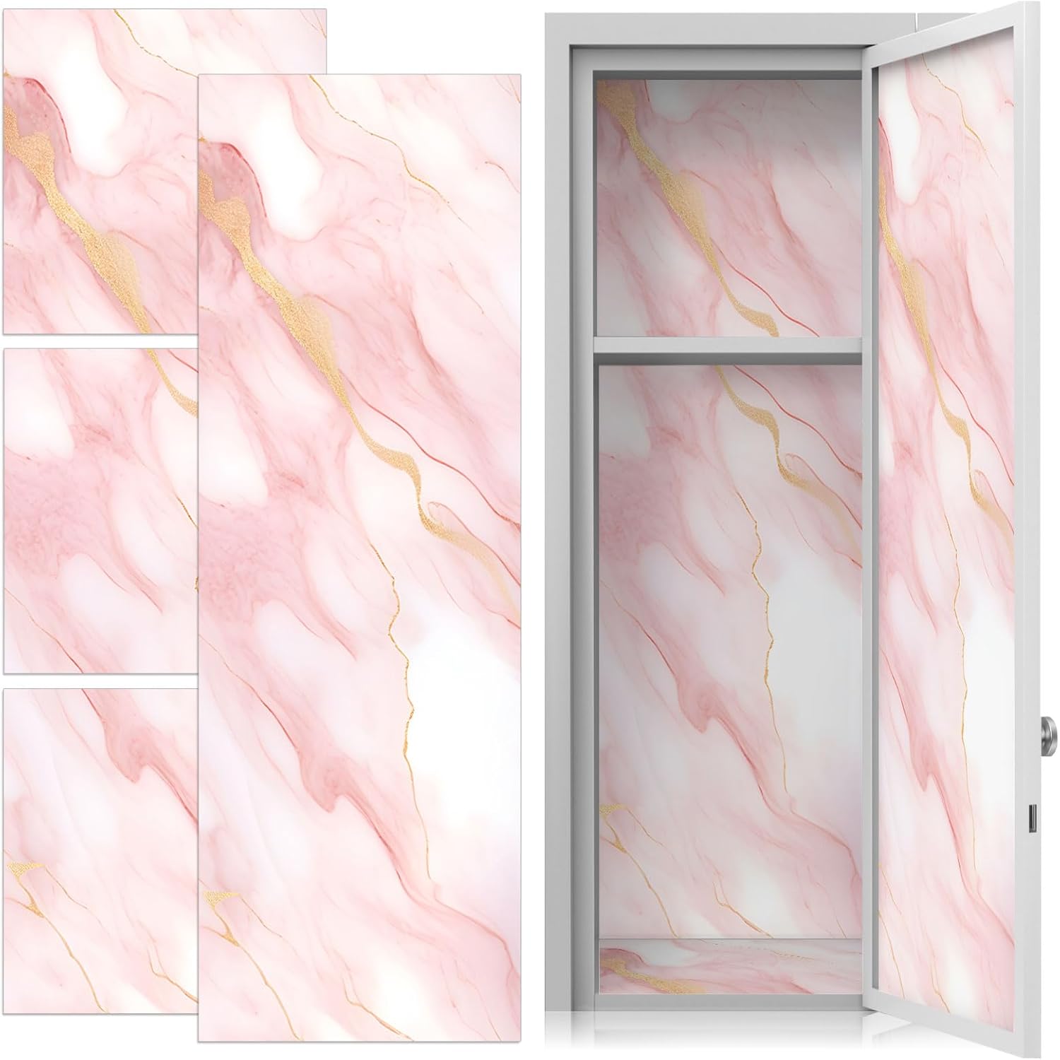 6 Pcs School Locker Magnetic Wallpaper Pink Marble Pattern Magnetic ...