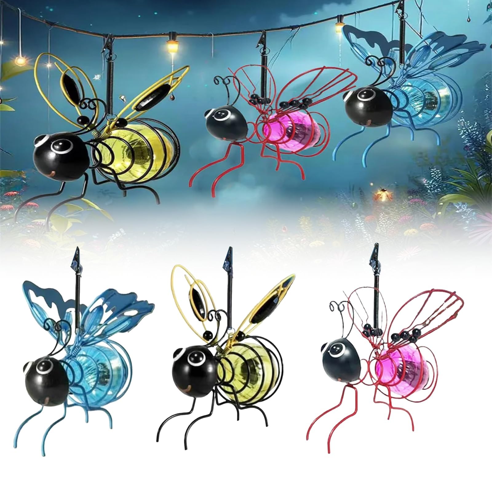 Solar Bees Lights Outdoor Sola Bees Lights Outdoo, 2025 Upgaded Hanging ...