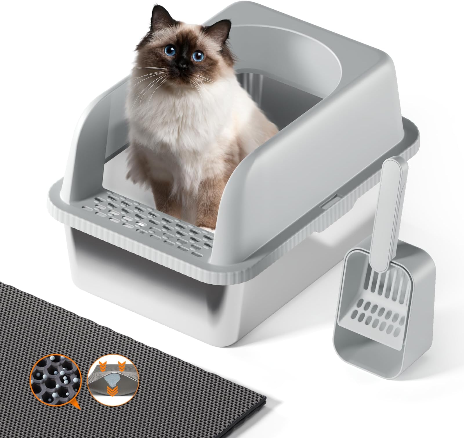 Amazon.com : Anycoo Enclosed Stainless Steel Litter Box, Extra Large ...