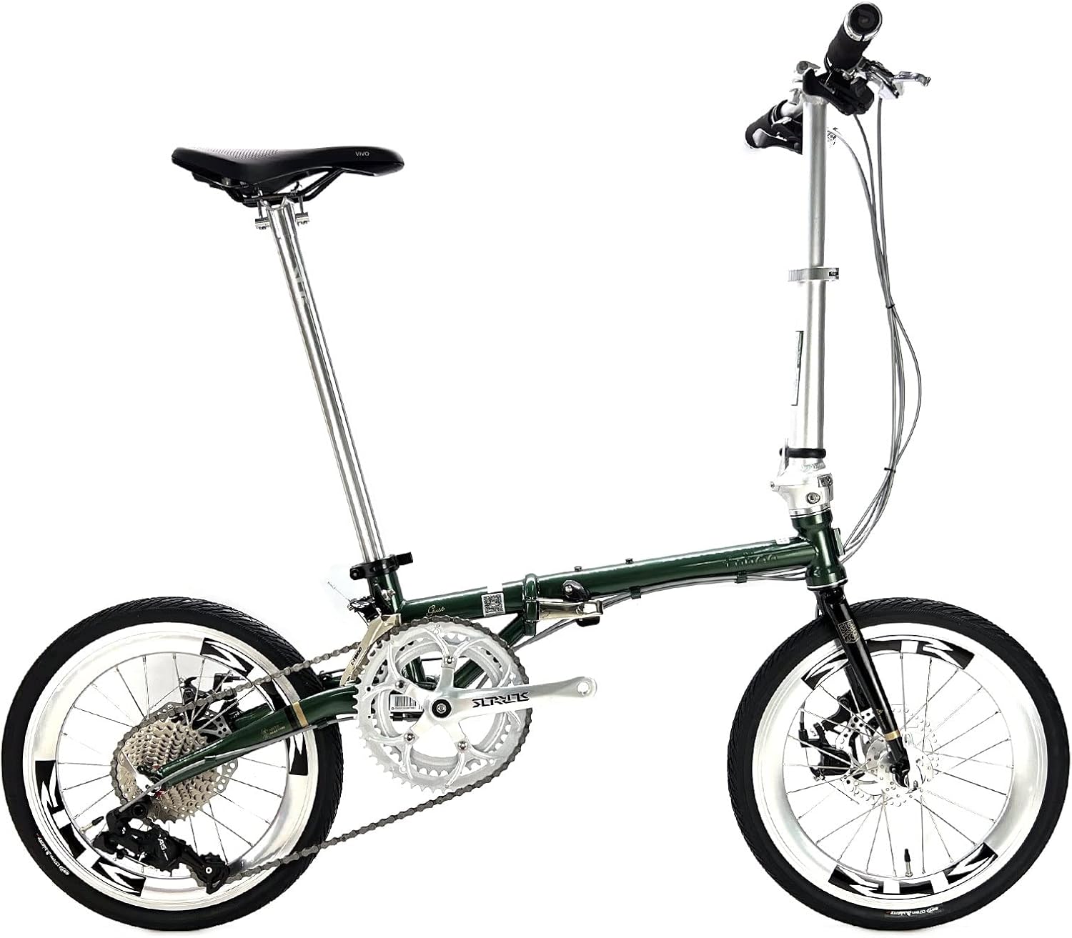 Amazon.com : Fnhon Gust Ant-Leg Folding Bike - 16" (349) (Green Silver ...