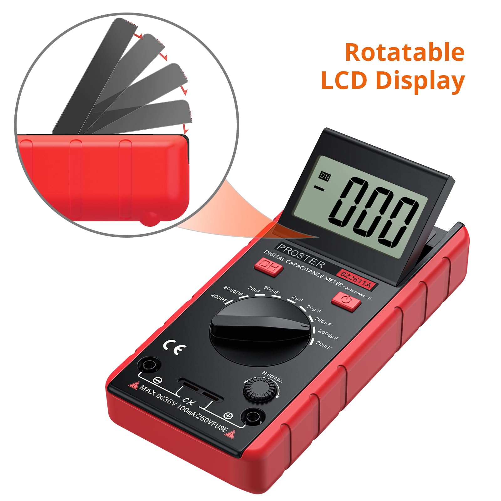 Proster Capacitor Tester 200pF-20mF Capacitor Meter Handheld ...