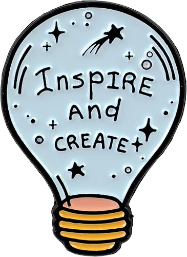 Amazon.com: Inspire And Create Light Bulb Enamel Pin, Motivational ...