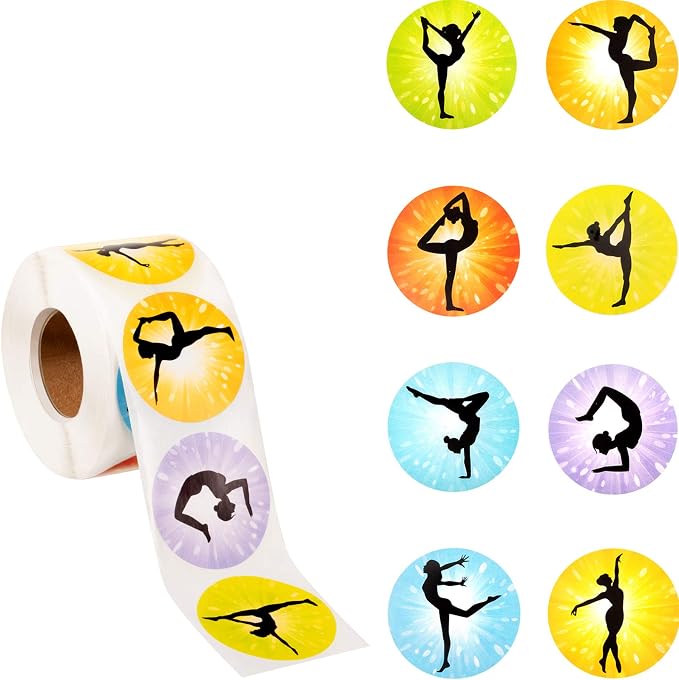 Amazon.com: 500 Pieces Gymnastics Stickers Art Women Stickers Roll ...