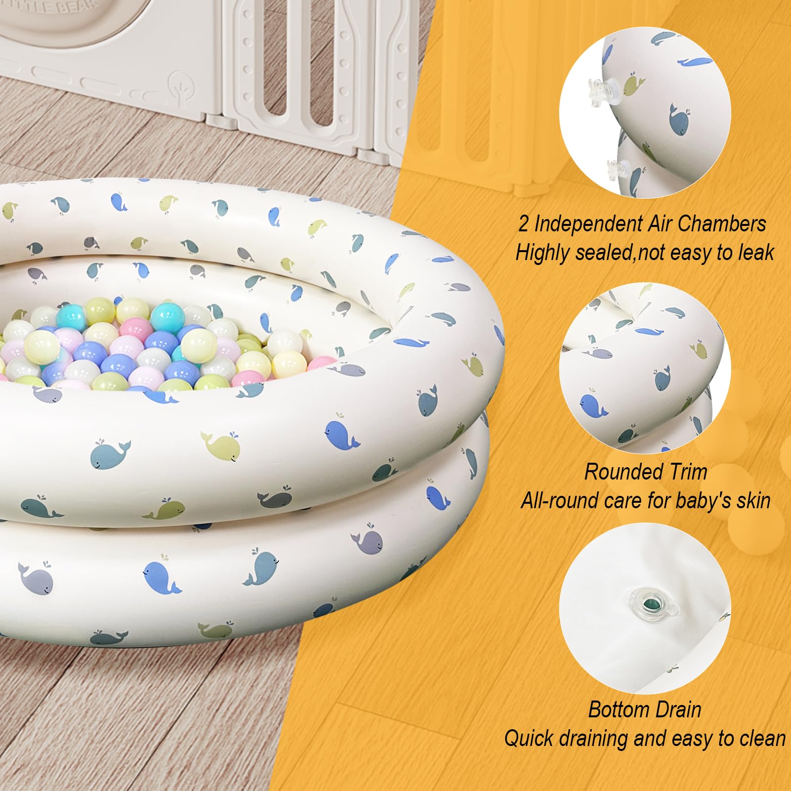 Snapklik.com : Baby Pool, Inflatable Kiddie Swimming Pool 35"x 11 ...