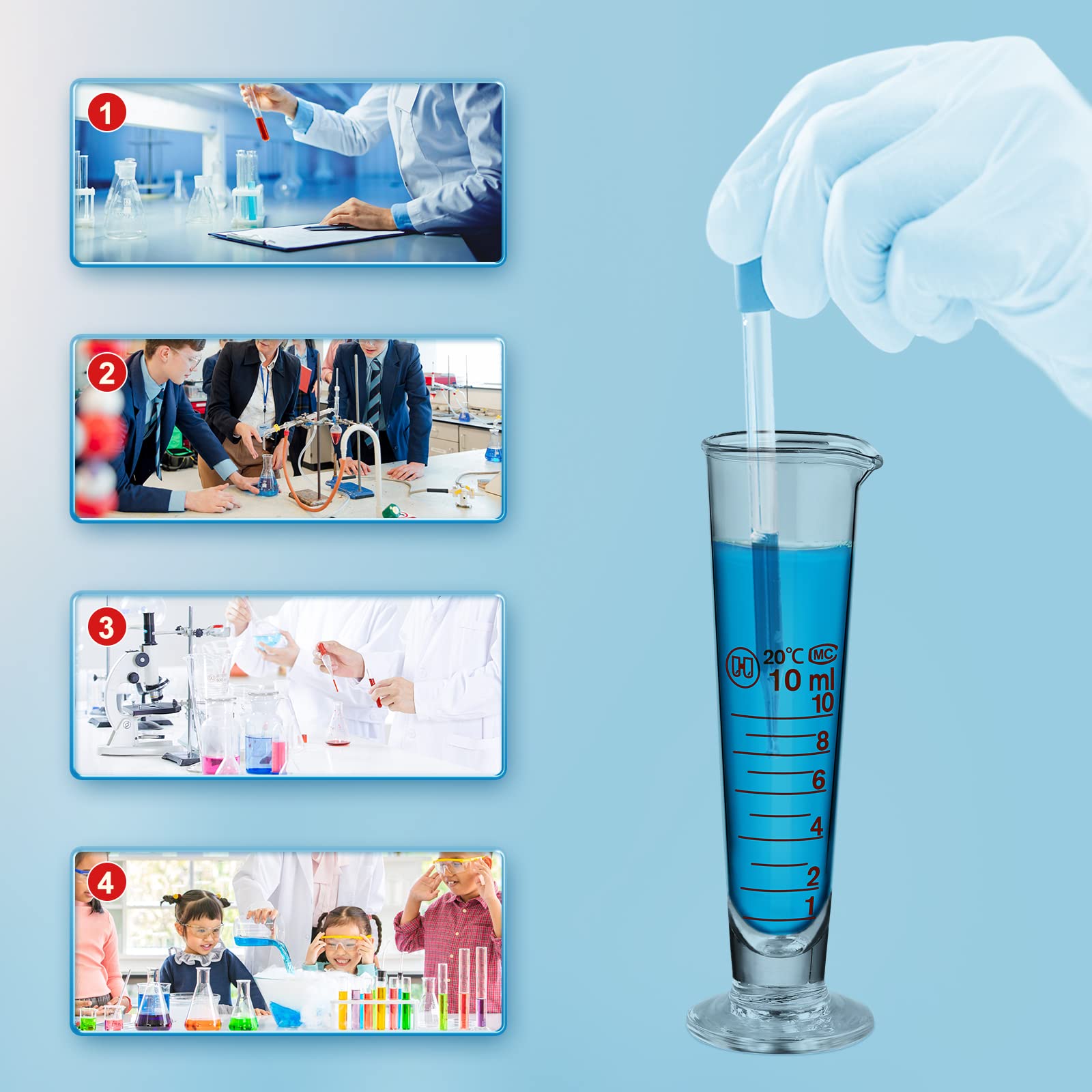 Buy Baluue 10mL Lab Graduated Measuring Cup With Spout Wide Mouth Glass ...