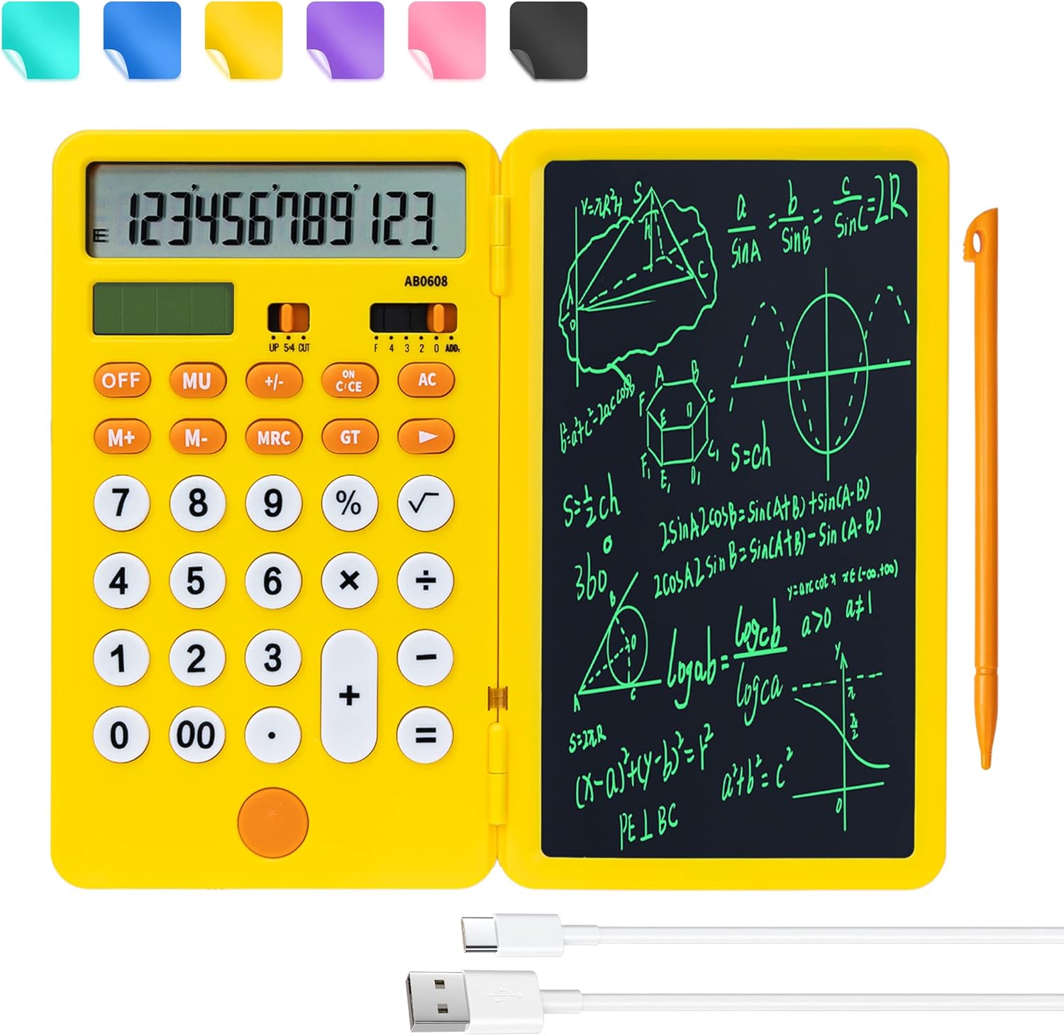 Amazon.com : VEWINGL Calculator with Notepad,12 Digit Large Display ...