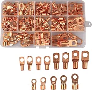 Amazon.com: Ring Terminals 130pcs Mix Copper Battery Cable Connectors ...
