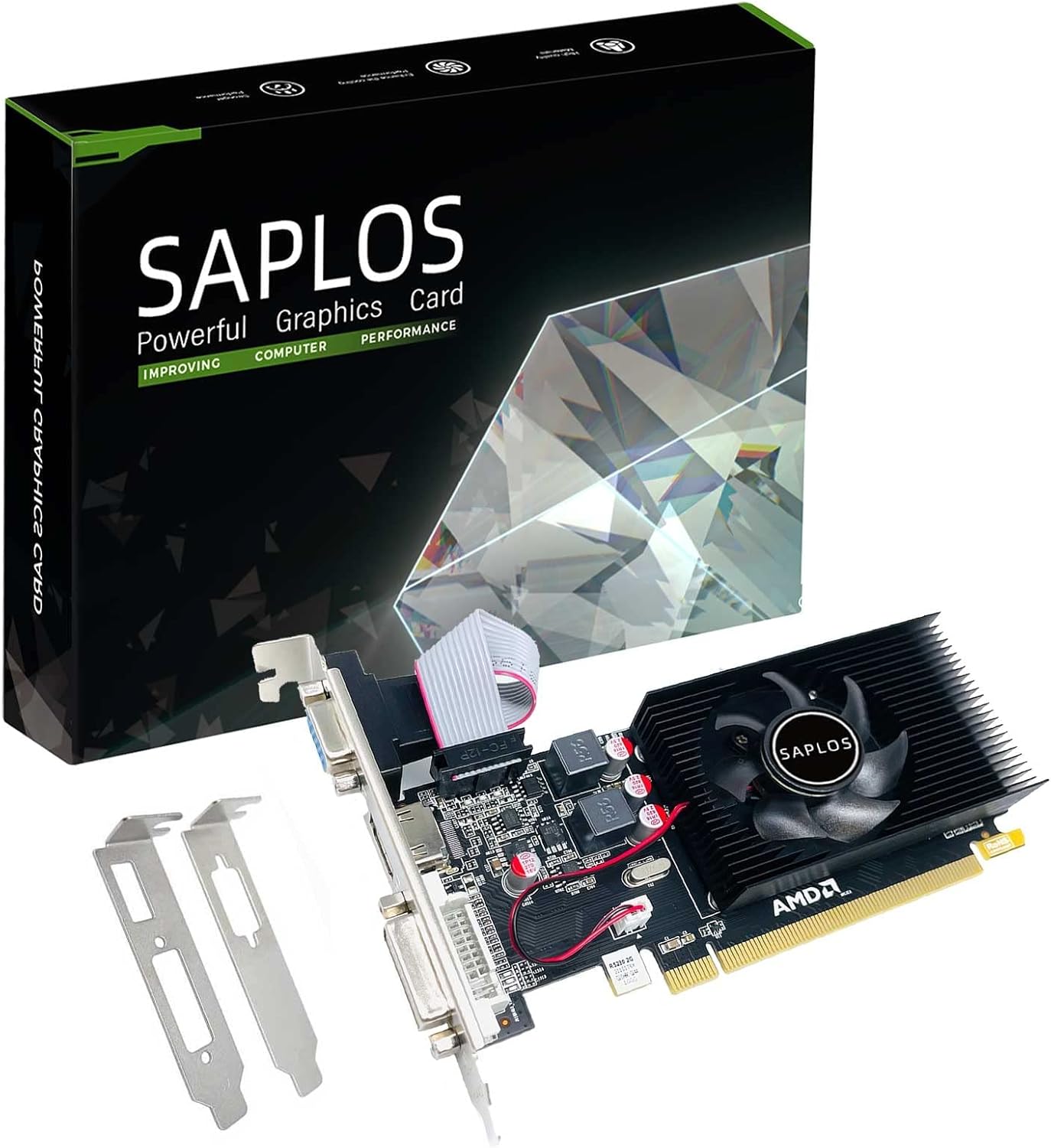 SAPLOS Radeon R5 230 Carte Graphique pour Ordinateur, 2Go 64-bit GDDR3 ...