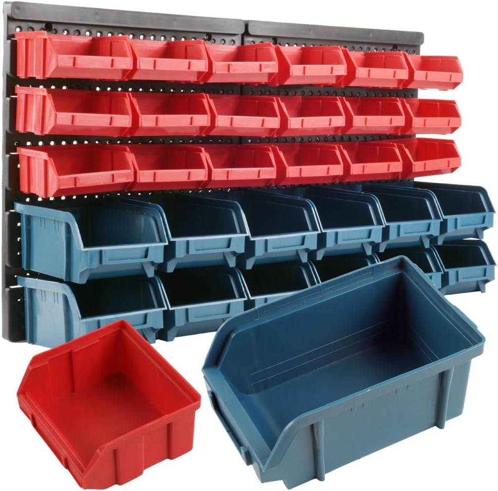 15-Bin Garage Organization Rack - Carbon Steel Rack with Removable ...