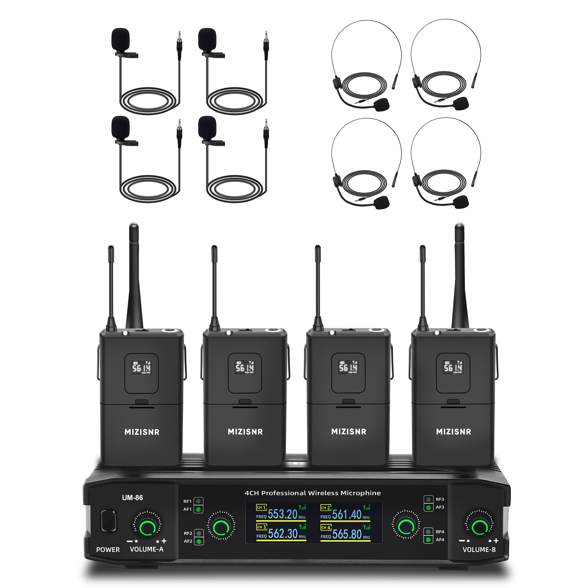 Amazon.com: MIZISNR Wireless Lavalier Microphone System with Headset ...