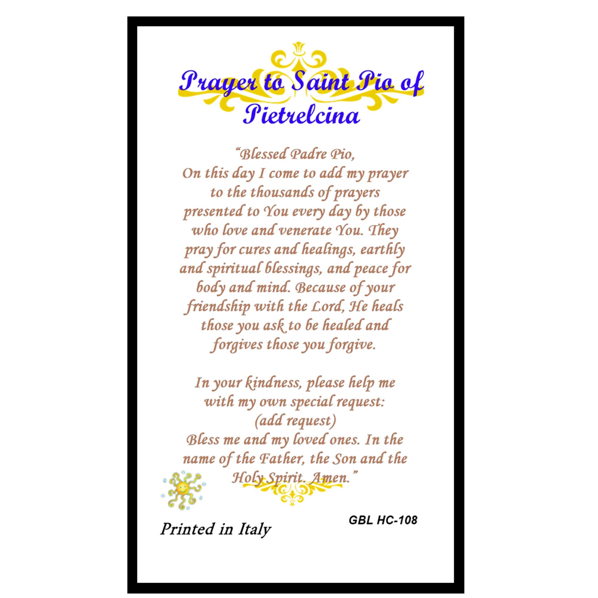 Amazon.com: Blessed By His Holiness Pope Francis St Pio Padre Pio ...