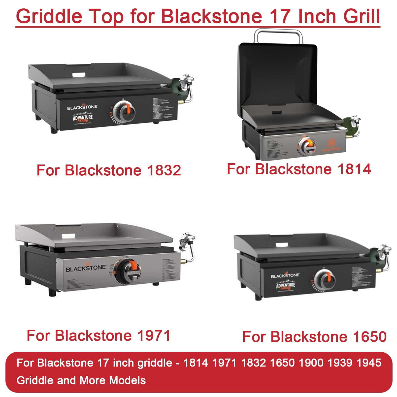 Snapklik.com : GLOWYE Flat Top Grill Griddle For Blackstone 17 Inch ...