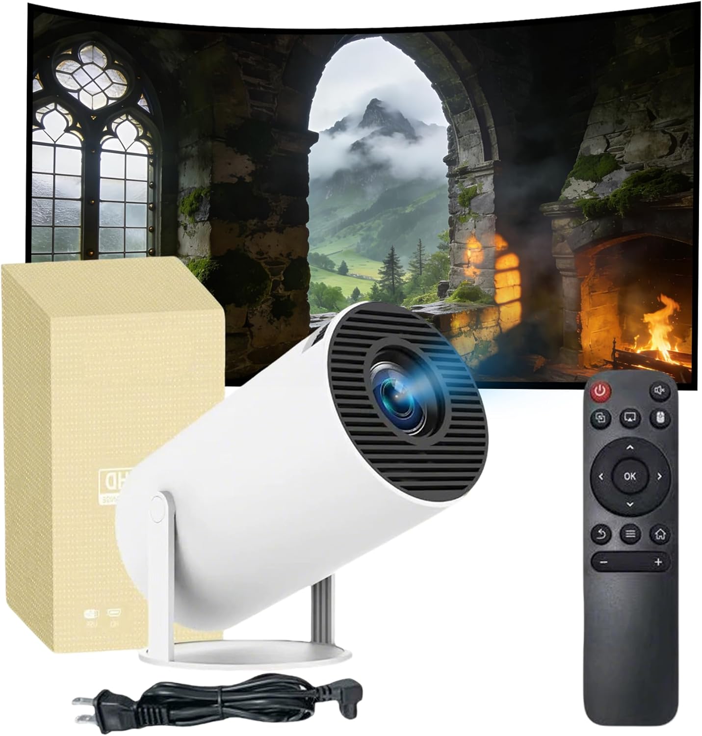 Realm Portal Projector, 4k HD Mini Projector with Wifi and Bluetooth ...