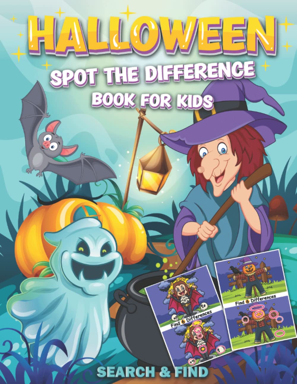 Halloween Spot the Differences Book for Kids: Spot the Six Differences ...