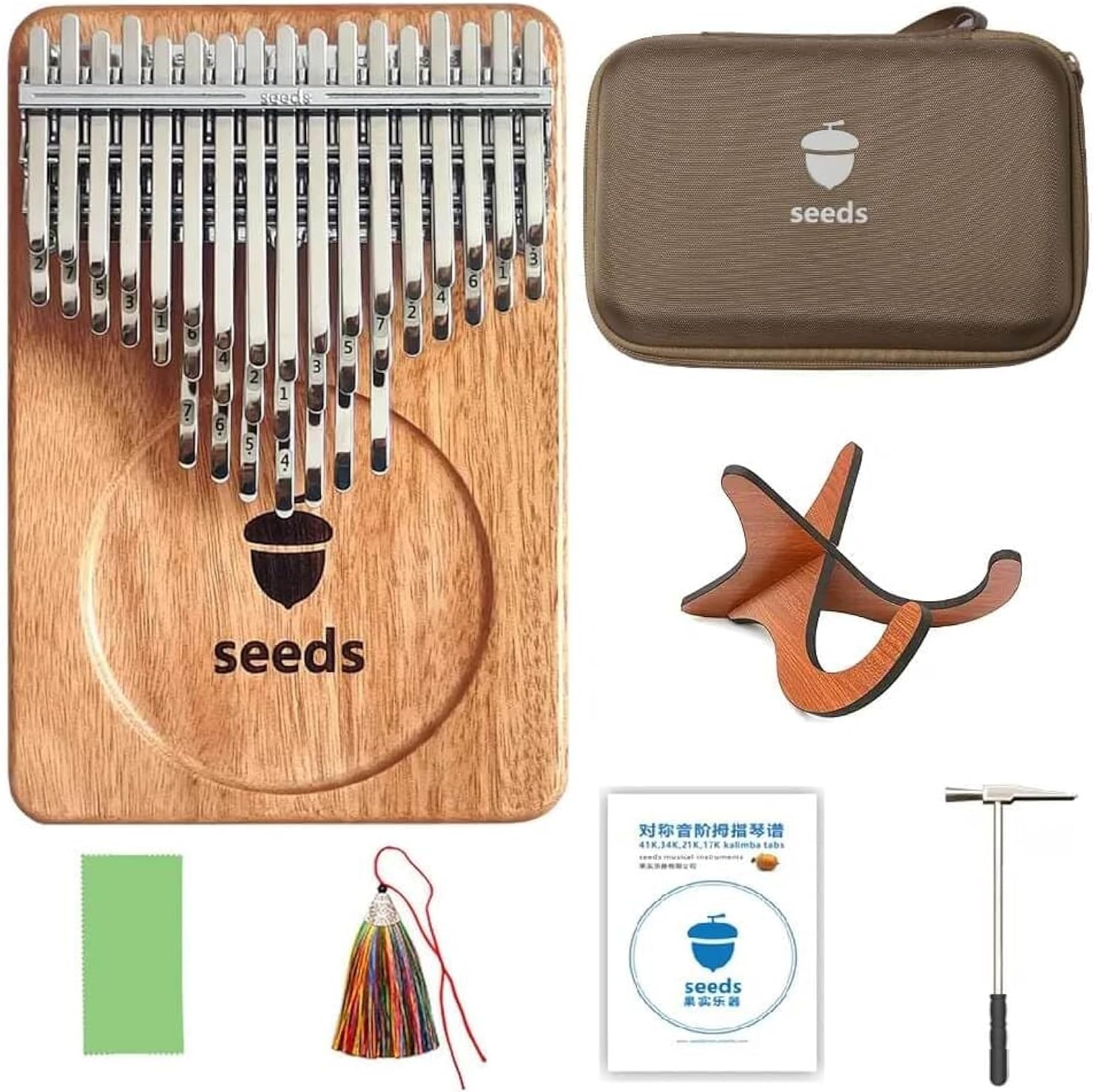 Amazon.com: Seeds Pisces 34 Key Chromatic Kalimba C-Tuned | Double ...