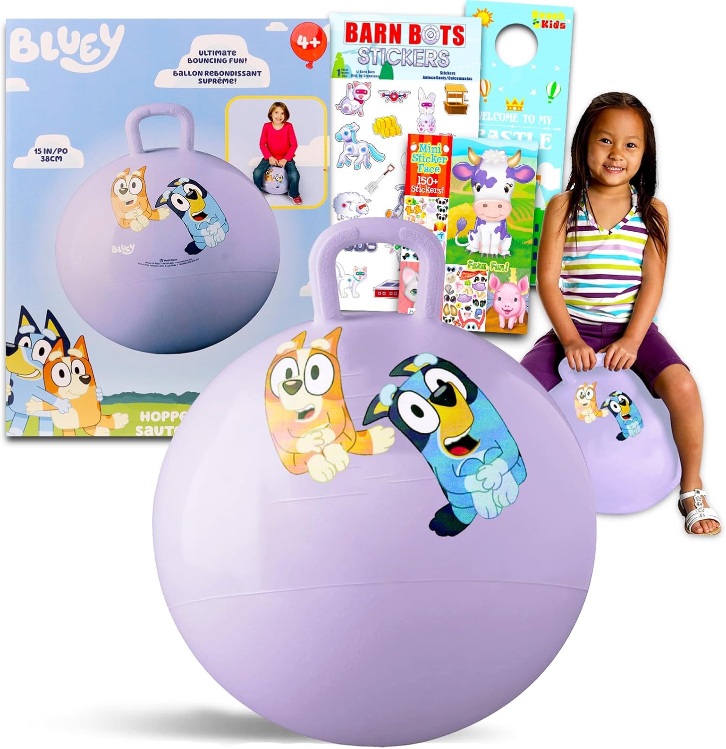 Disney Bluey Hopper Ball Outdoor Toy Set – Bundle Includes Bluey 15 ...
