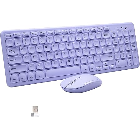 Amazon.com: Purple Keyboard and Mouse Wireless, PEIOUS Cute Wireless ...