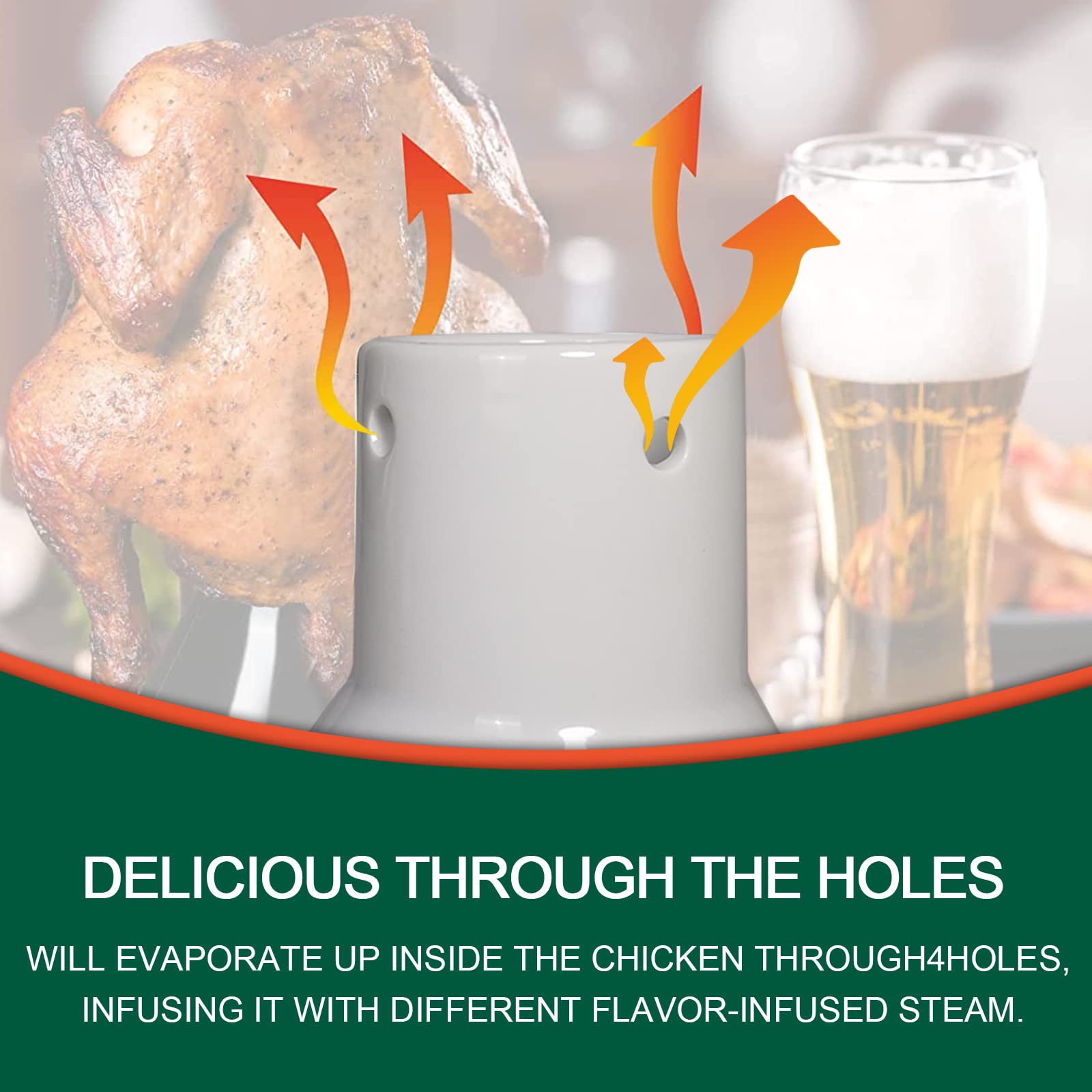Snapklik.com : Ceramic Chicken Roaster Rack, Beer Can Chicken Holder ...