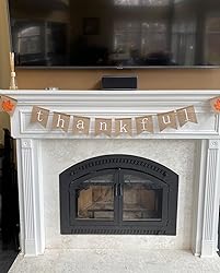 Amazon.com: Thankful Burlap Banner | Thankful Burlap Wall Banner ...