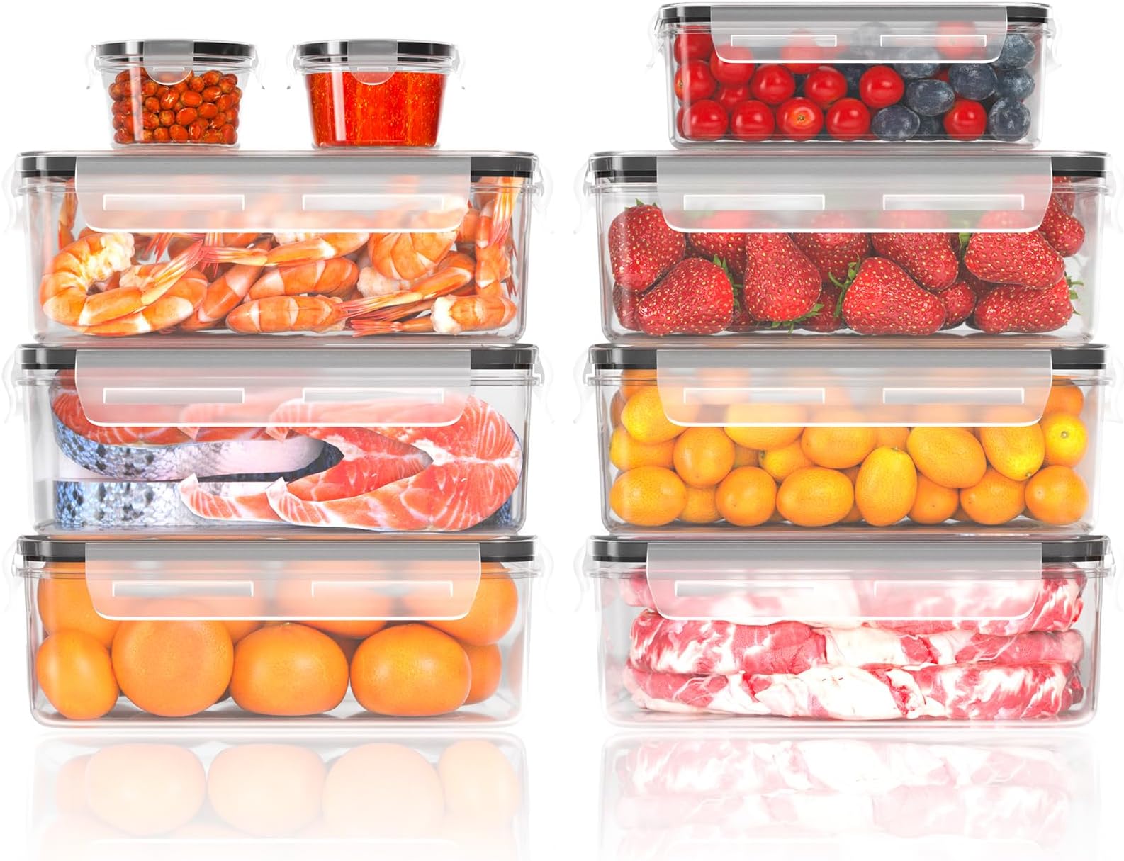 Amazon.com: HOMETALL 18 PCS Food Storage Containers with Lids, Plastic ...