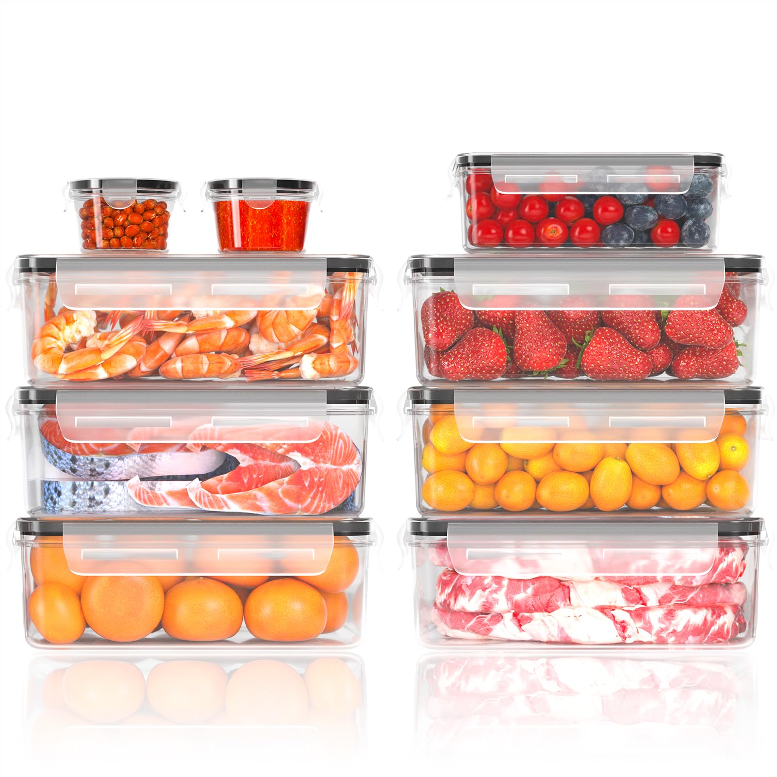 Amazon.com: HOMETALL 18 PCS Food Storage Containers with Lids, Plastic ...