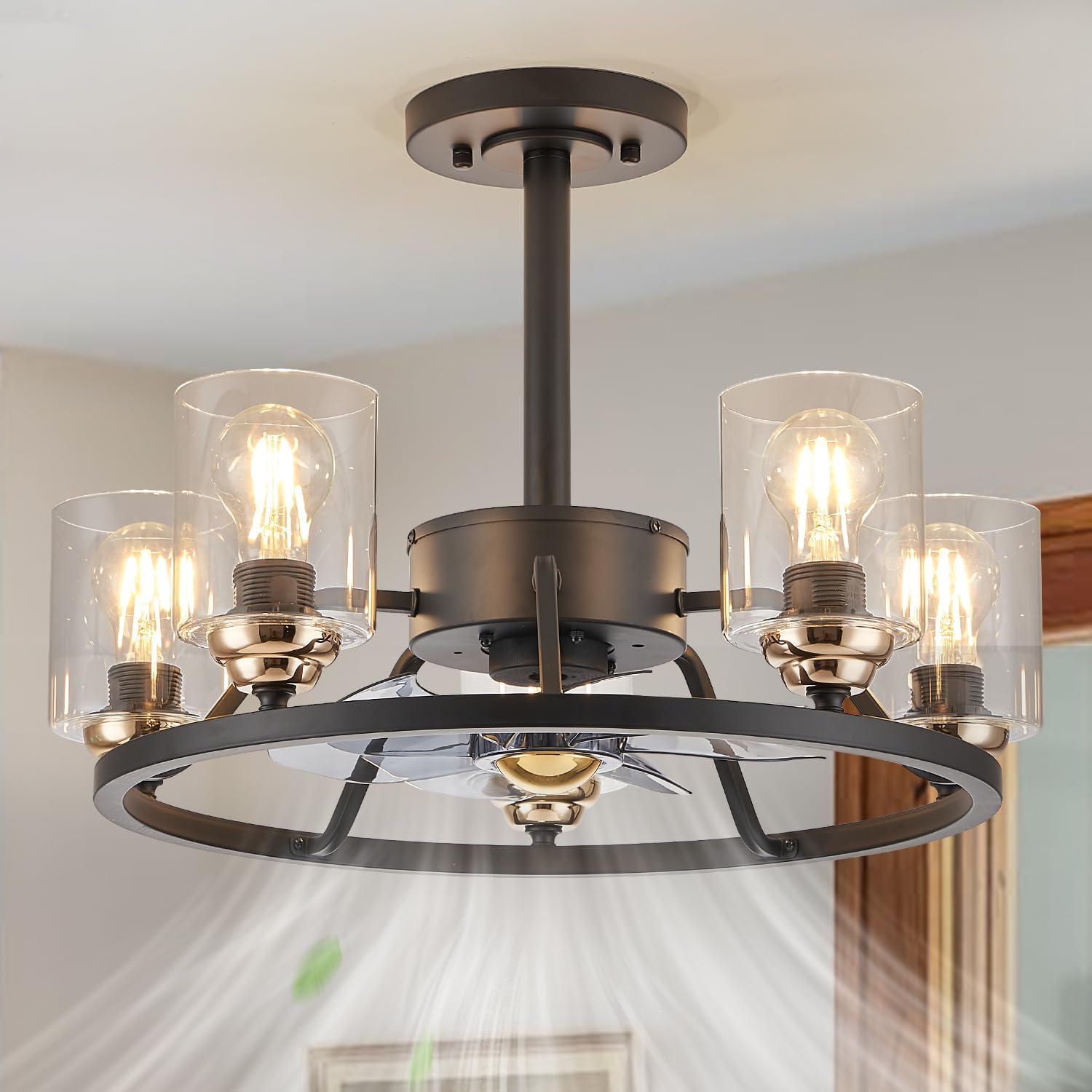Amazon.com: LEDIARY Fandelier Ceiling Fan with Light, Chandelier ...