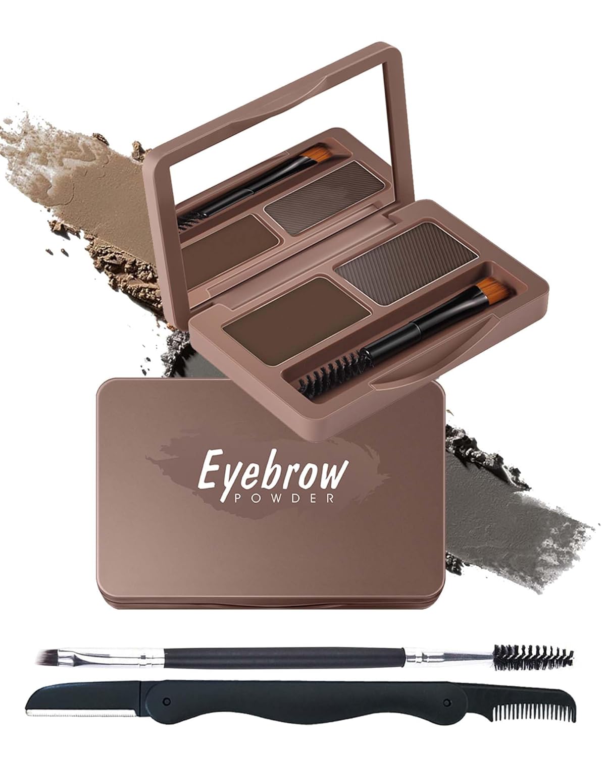 Amazon.com : Eyebrow Powder Kit-2 Colors Soft Eye Brow Tinted Powder ...
