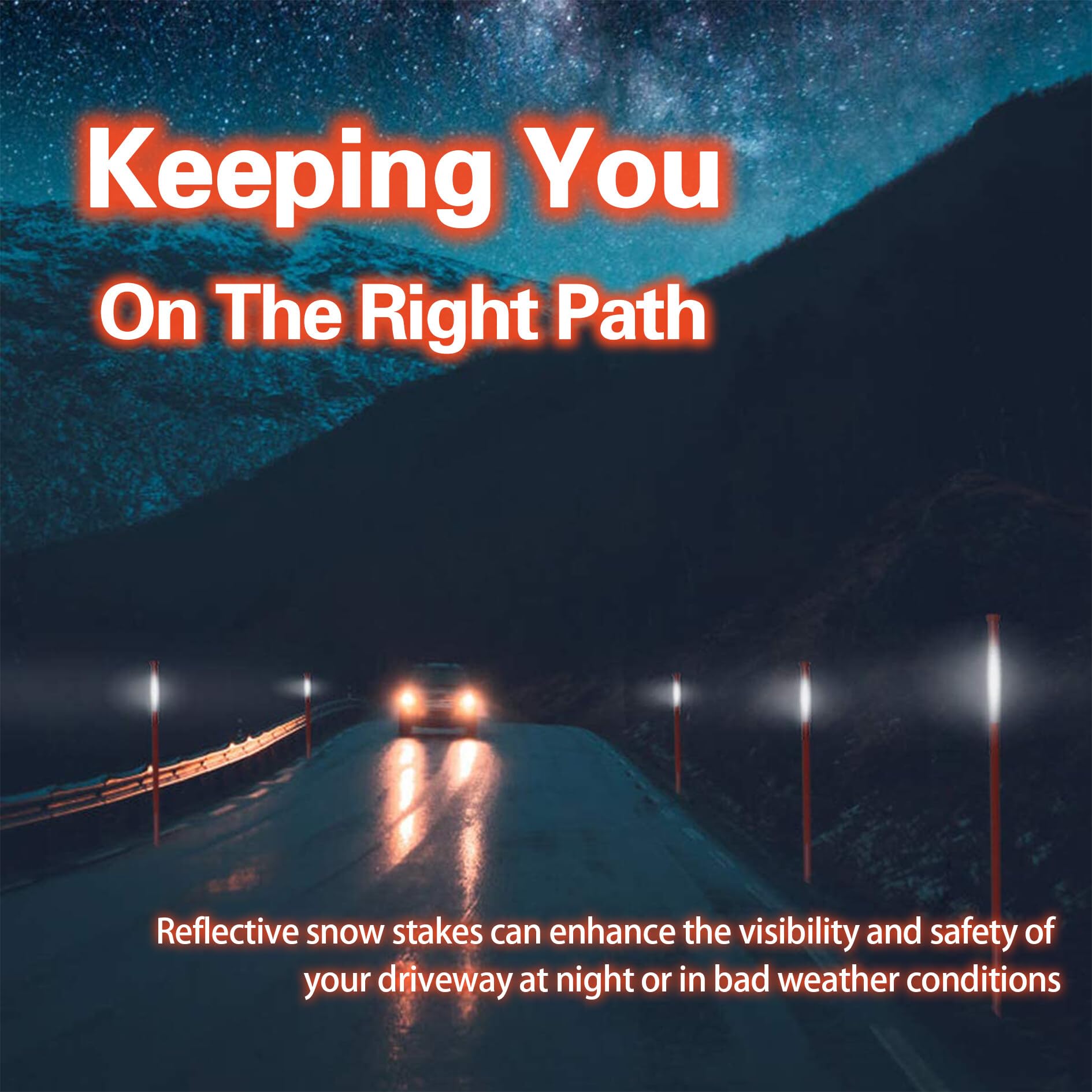 Snapklik.com : Elfinrm 48in Fiberglass Reflective Driveway Markers ...