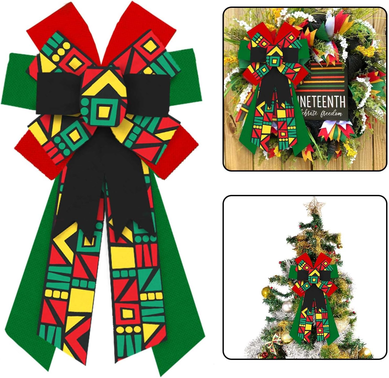 Hying Arcos grandes de feliz juneteenth para corona, corona de juneteenth negro y verde para ...