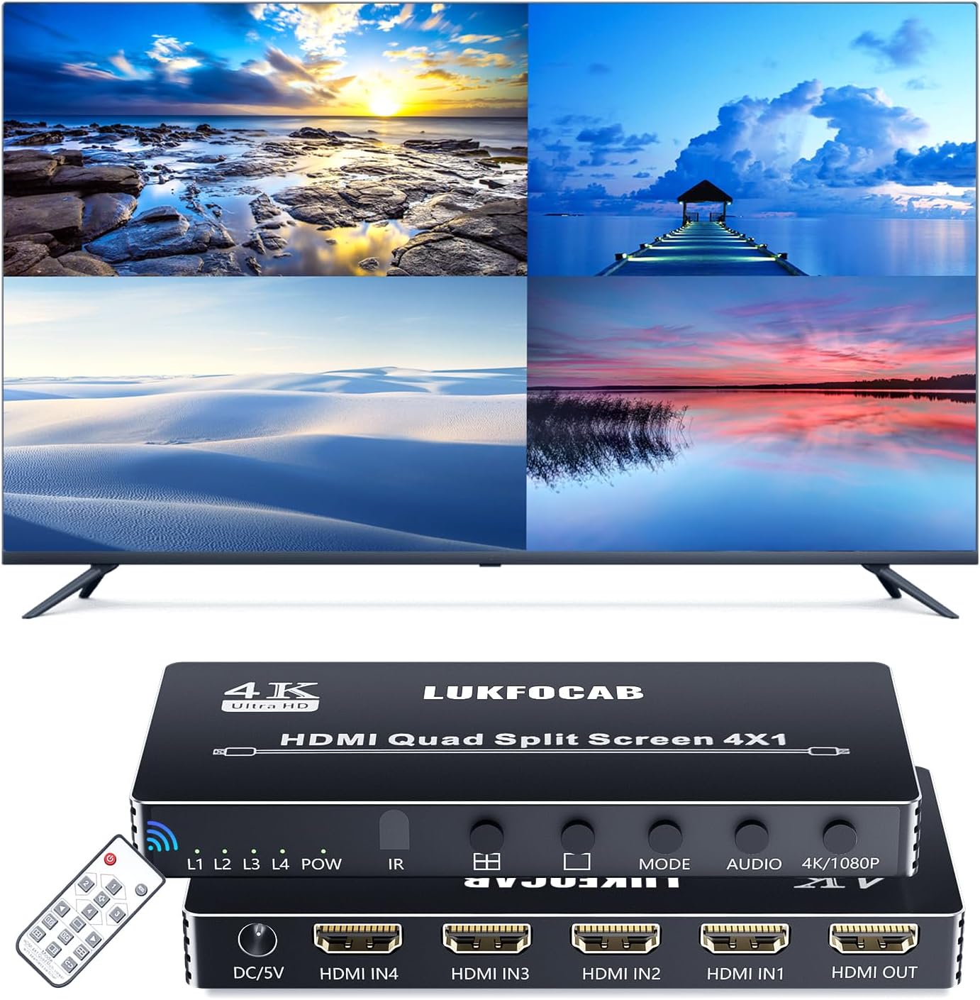 Amazon.com: 4 Channel Analog Color Quad Processor CCTV Security Camera ...