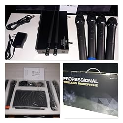 Amazon.com: XTUGA S400 Wireless Microphone System, 4-Channel UHF Cordless Mic Set with Four ...