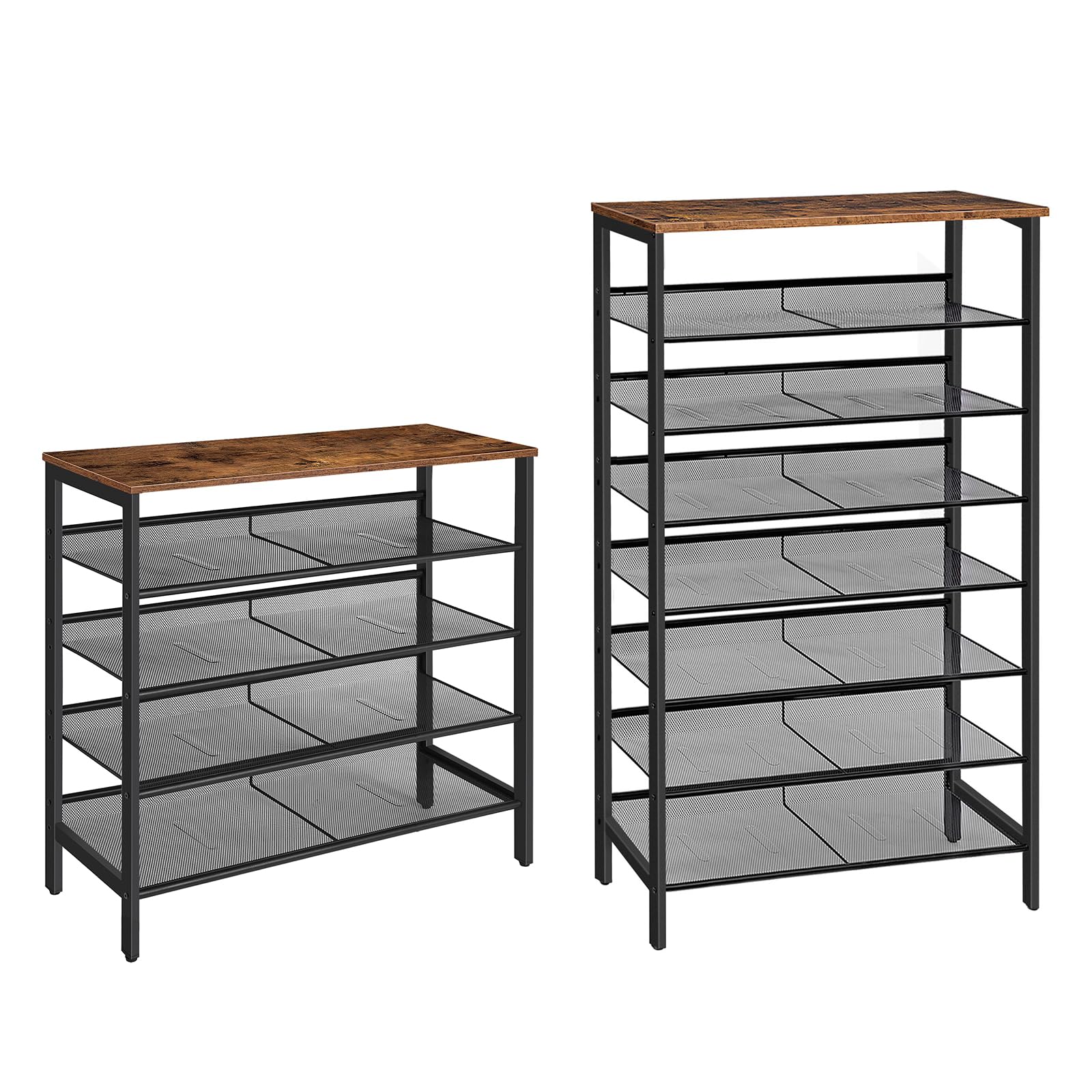 Amazon.com: HOOBRO Shoe Rack Shoe Storage Unit Flat & Slant Adjustable ...