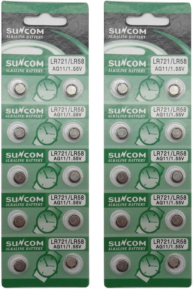 Amazon.com: SUNCOM (10 pcs) AG4 Alkaline 1.5V Button Cell Battery ...