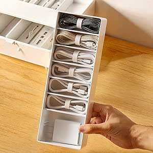 Amazon.com: PAVSTINE White Plastic Cable Organizer Box with Adjustment ...