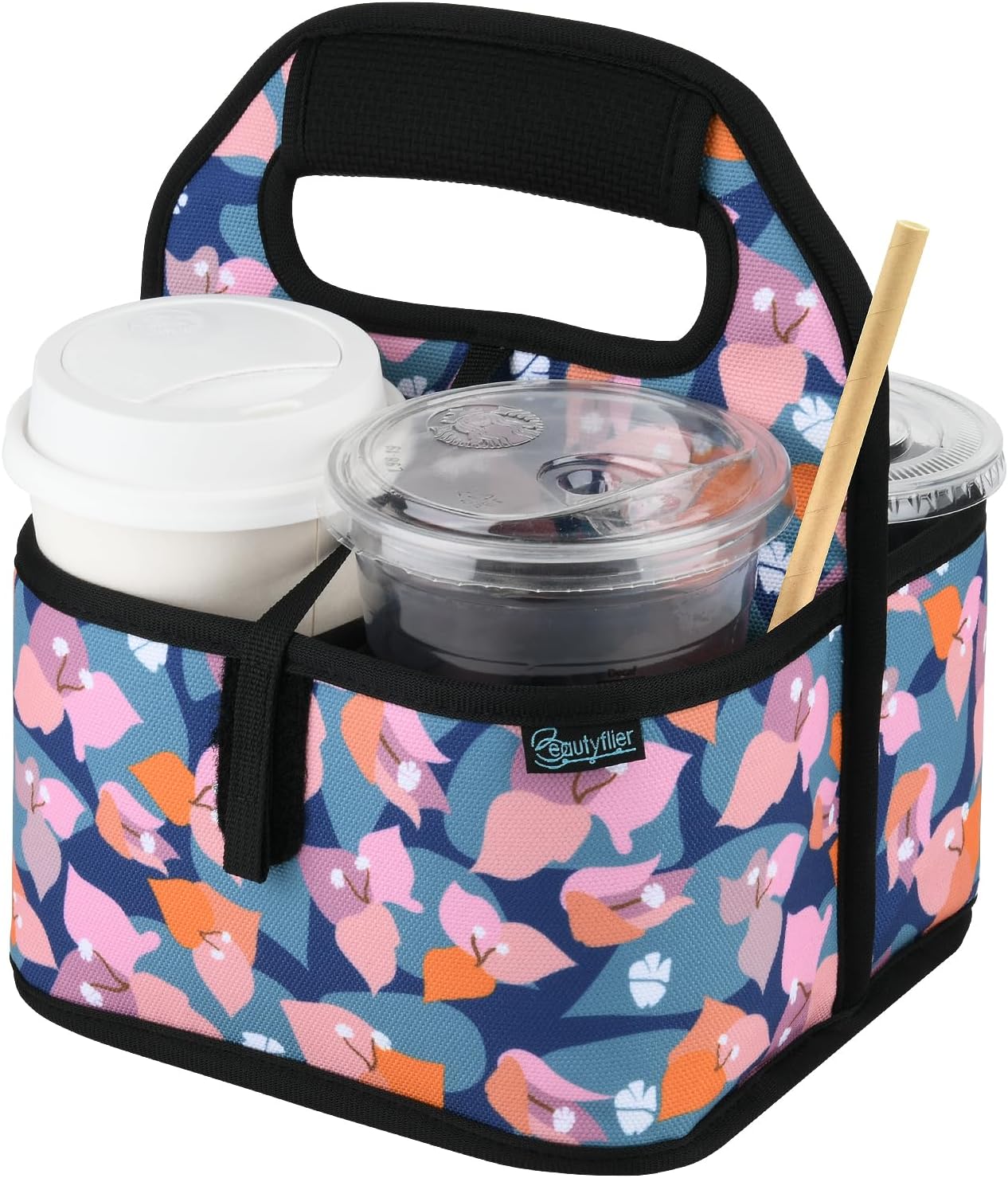 Amazon.com: Cup Drink Carrier with Handle, Reusable Coffee Cup Holder ...