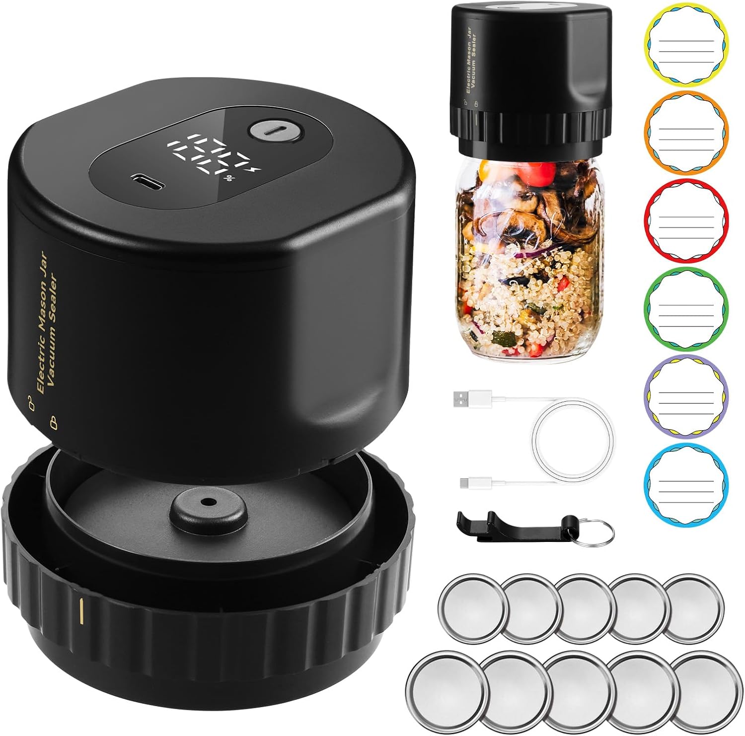 Amazon.com: REDAFONE Electric Mason Jar Vacuum Sealer,True Bright ...