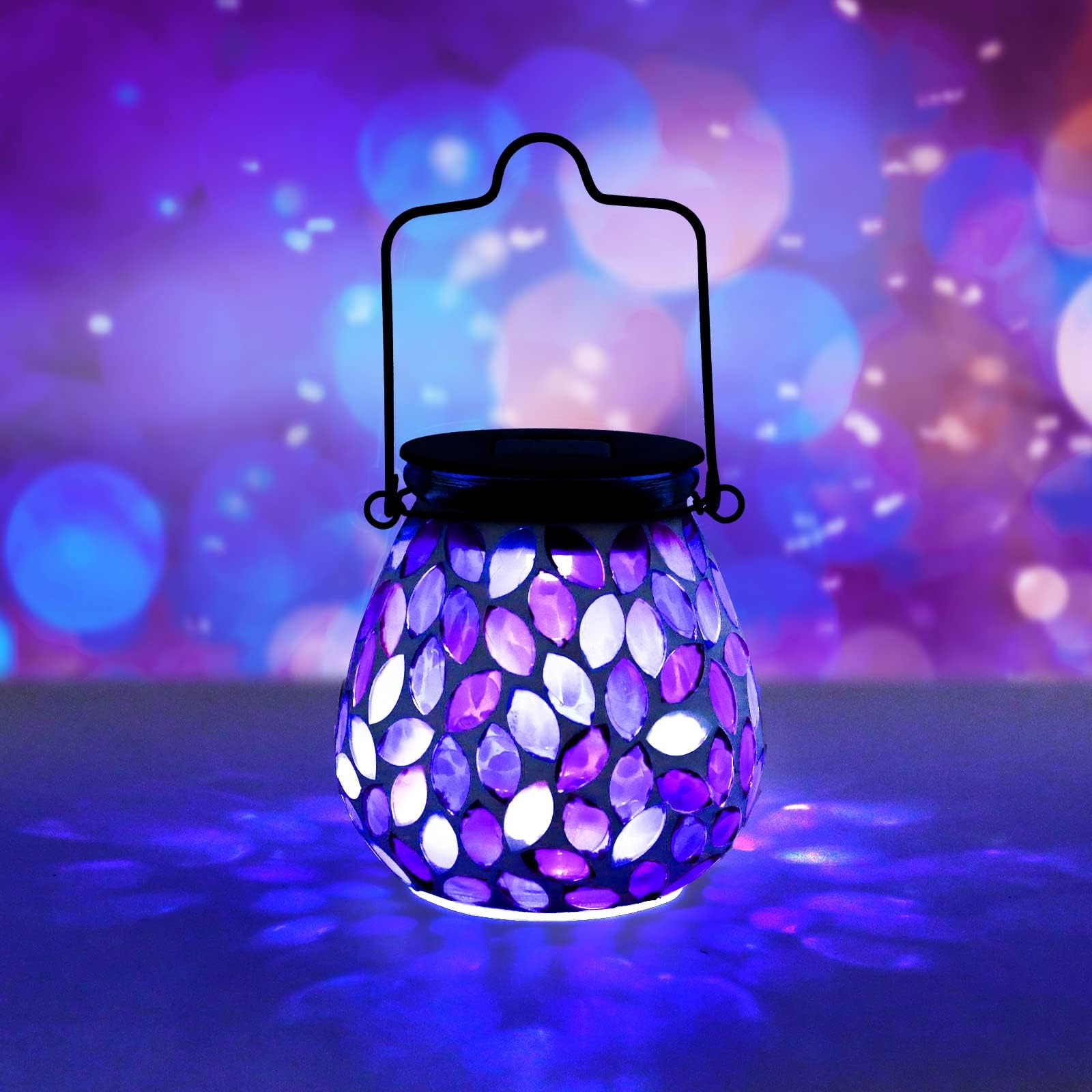 Amazon.com: Tuanse 3 Pieces Solar Powered Mosaic Lights, Outdoor ...