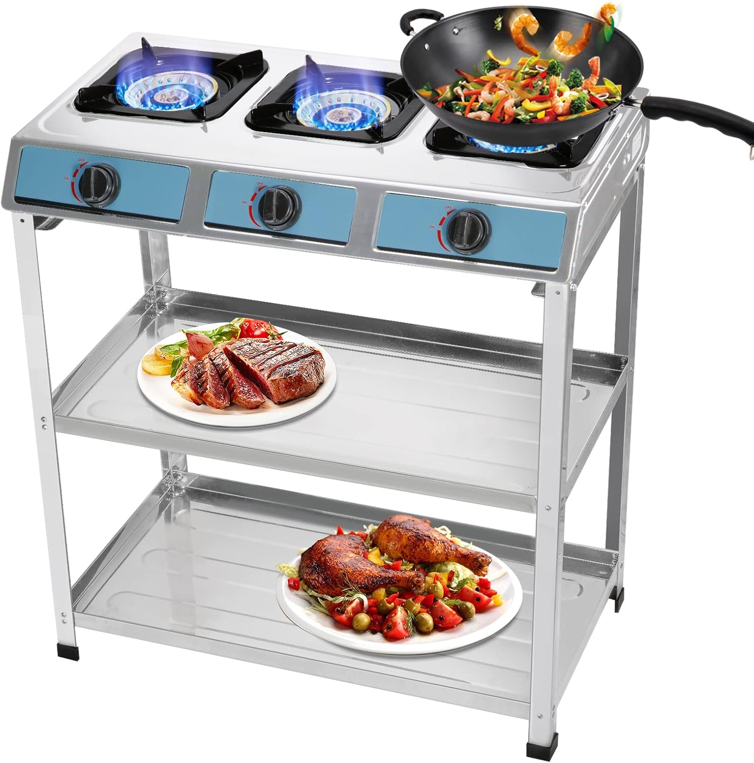 Amazon.com: forimo Propane Gas Stove 3 Burner Gas Stove with Removable ...