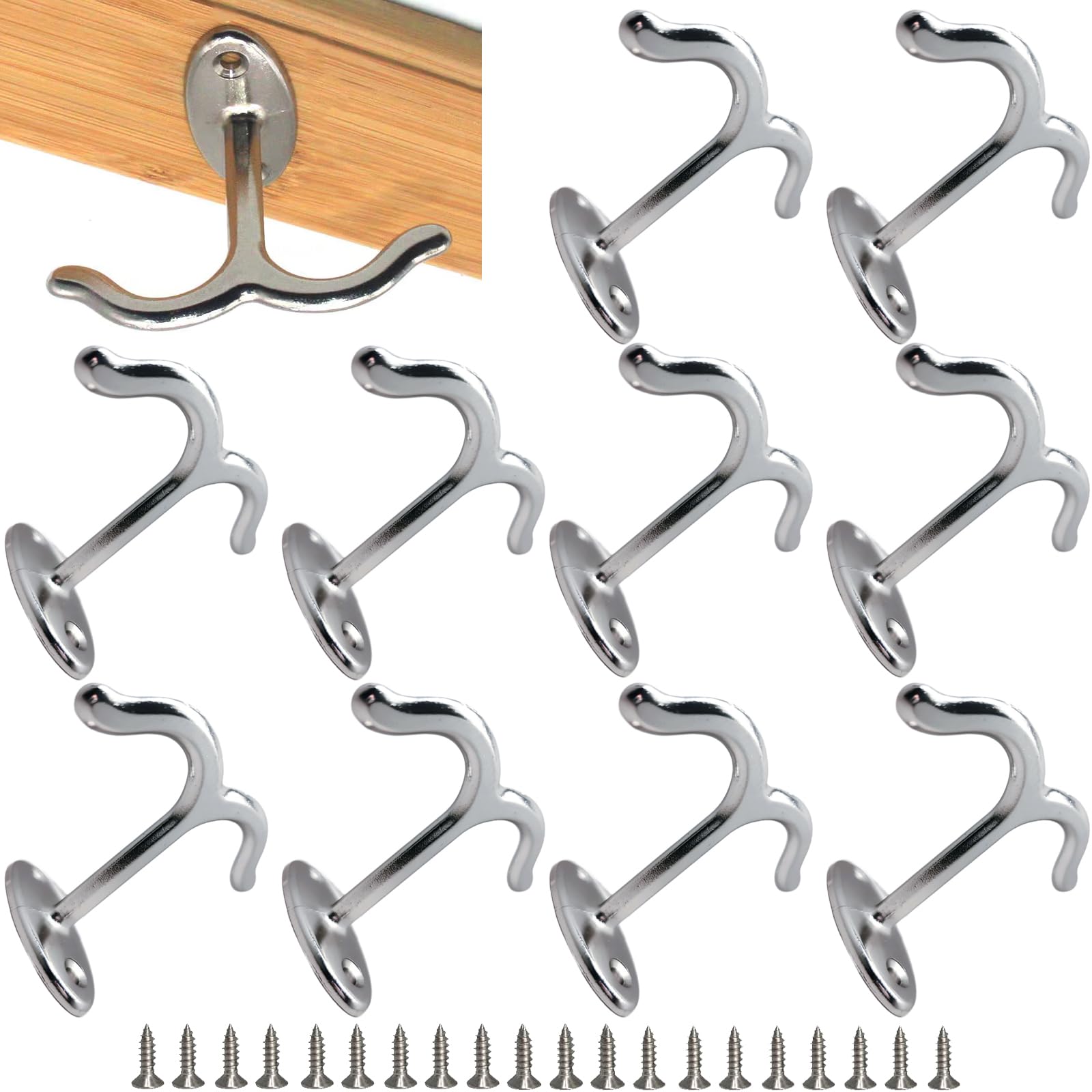 FanSiVoKe 10 Pcs Zinc Alloy Ceiling Double Hook Cabinet Wardrobe Coat ...