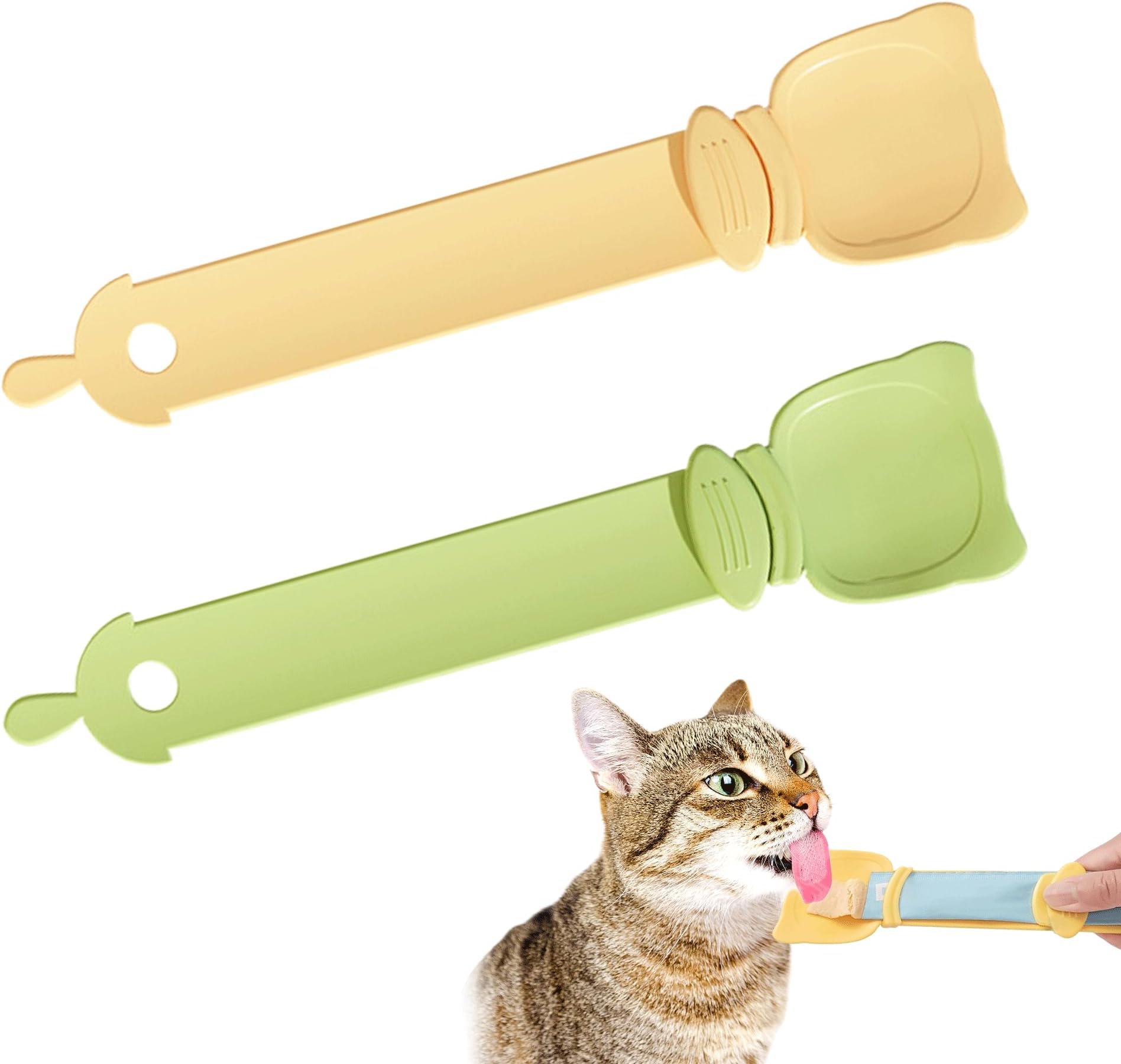 2PCS Happy Spoon Multifunctional Lickable Cat Treats Squeeze up Cat ...