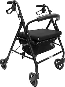KMINA - Rollators 4 Wheels with Seat (Cable Brake), Rollators ...