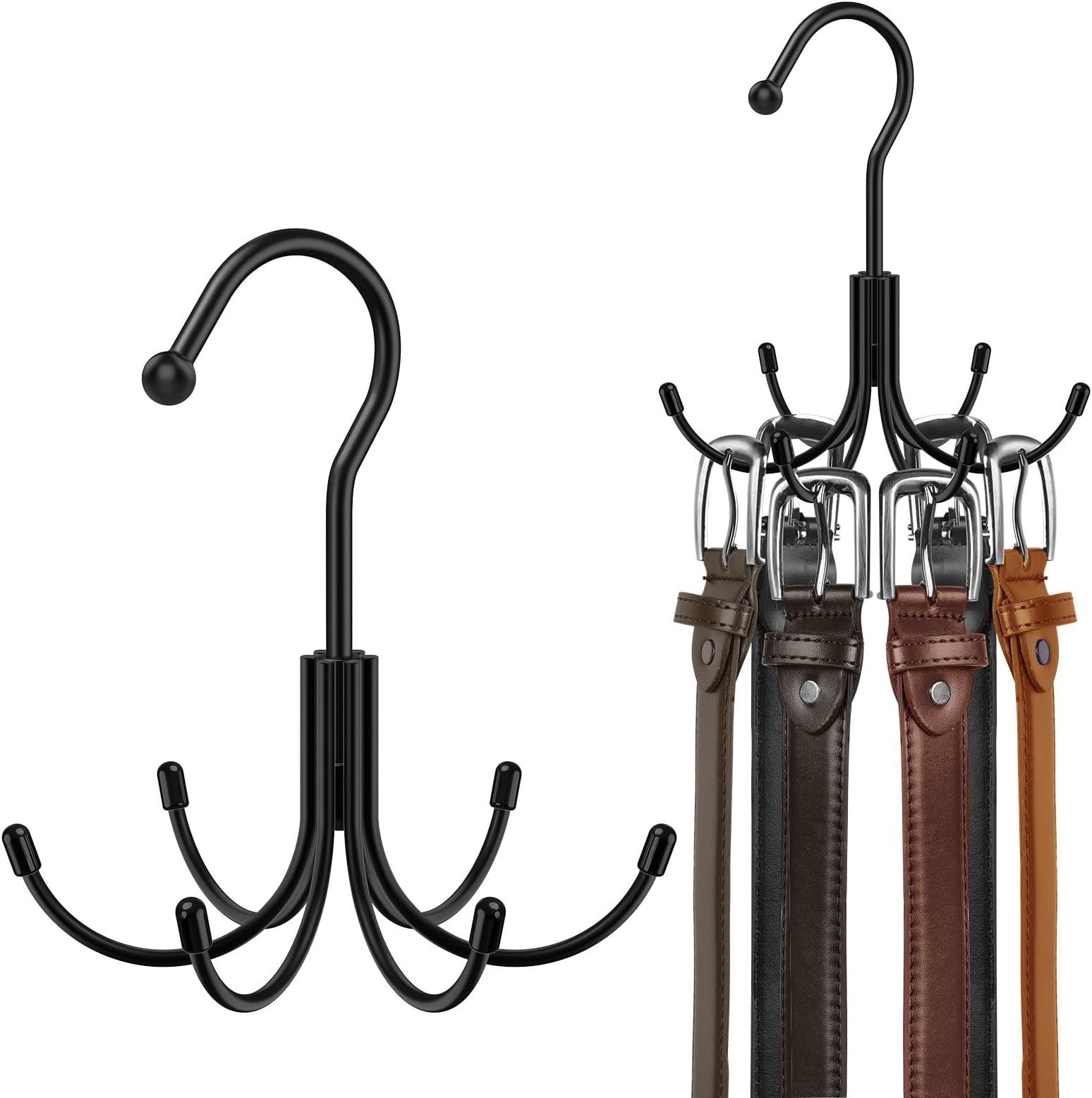 Amazon.com: PODATOL 2 Pack Belt Hanger, Space Saving Belt Organizer for ...