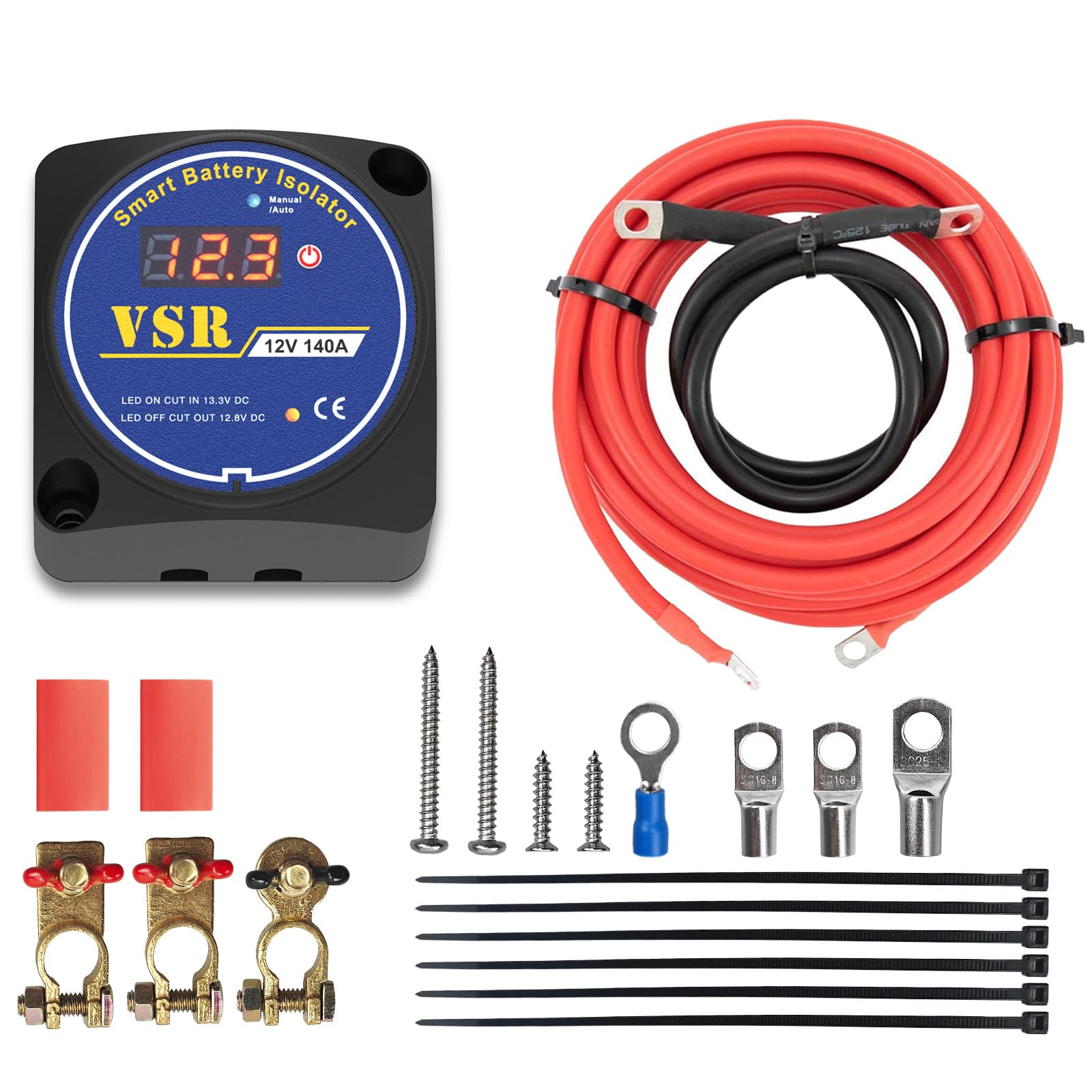 Snapklik.com : UCkasayfy 6M Dual Battery Isolator Kit 12V 140amp ...