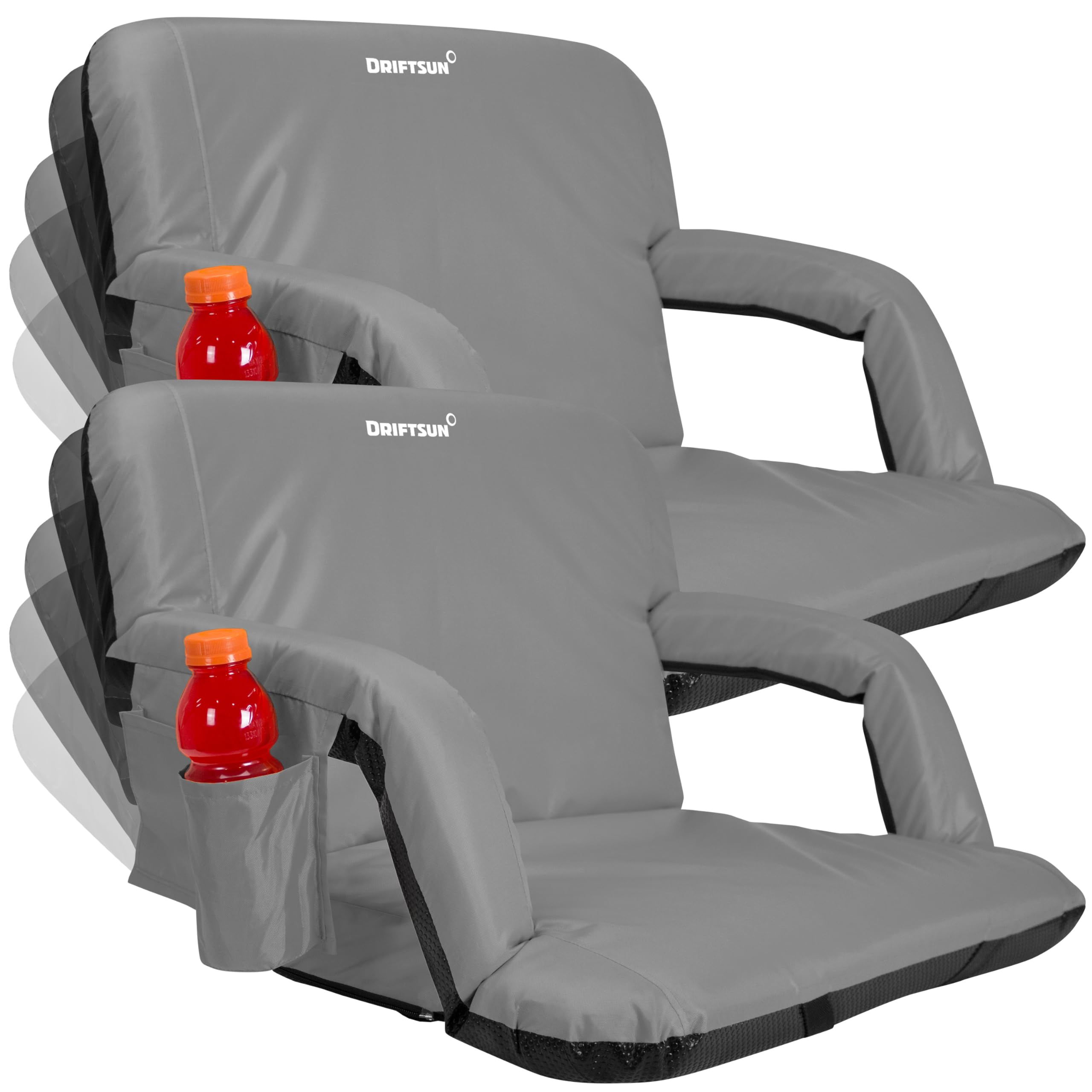 Amazon.com: Driftsun 2 Pack Extra Wide Stadium Seats with Back Support ...