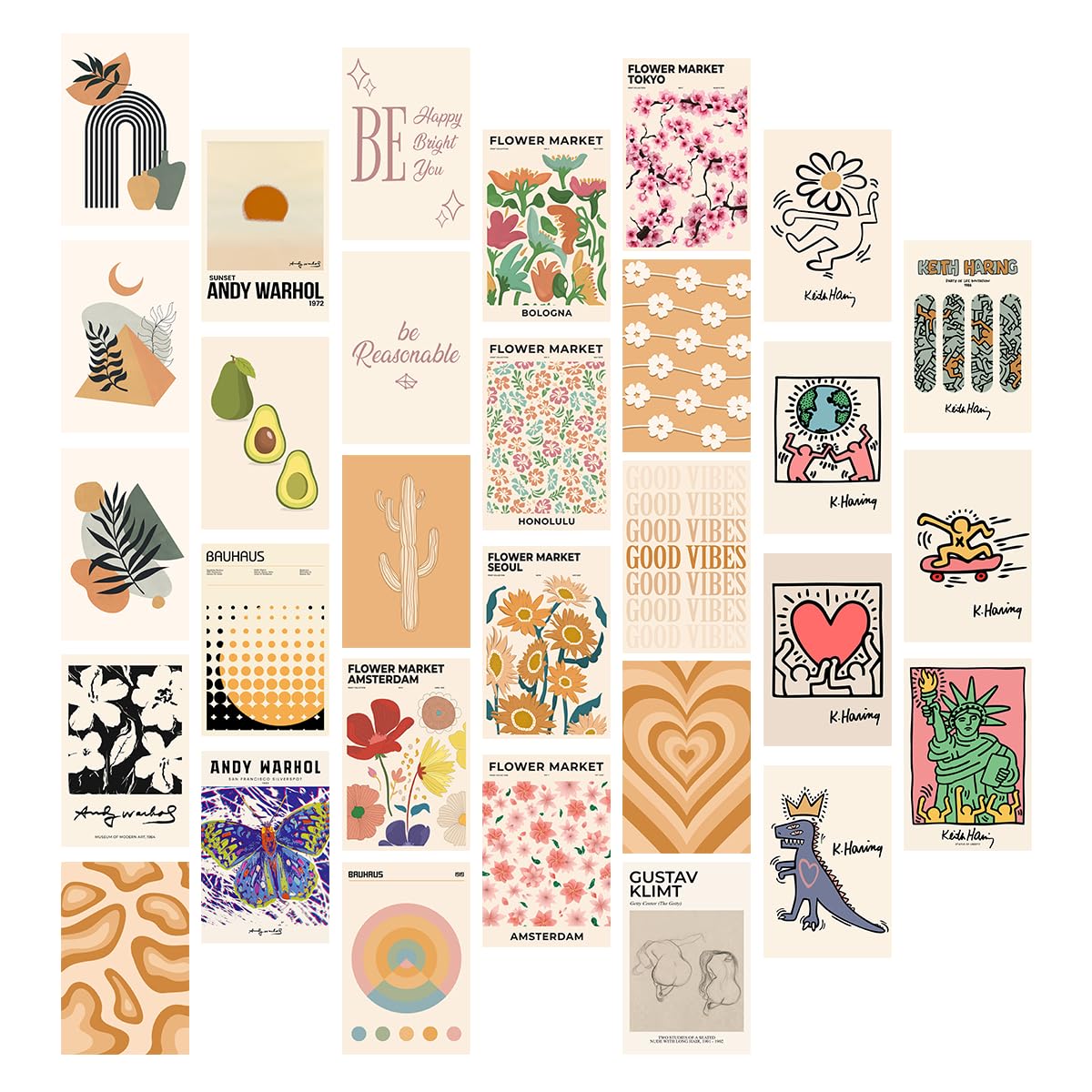 WIZZARTPRINTS Set of 30 Small Wall Posters Set Collage for Home Office ...