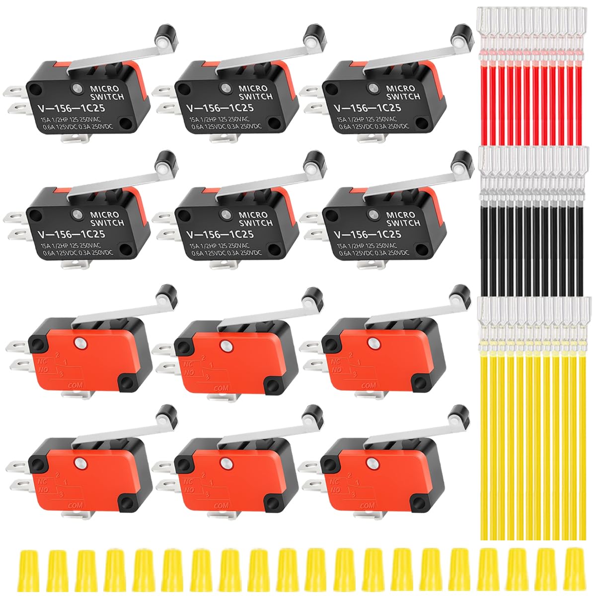 MKBKLLJY 12Pcs Lead Limit Switch Short Hinge Roller Lever Arm 28mm/1 ...
