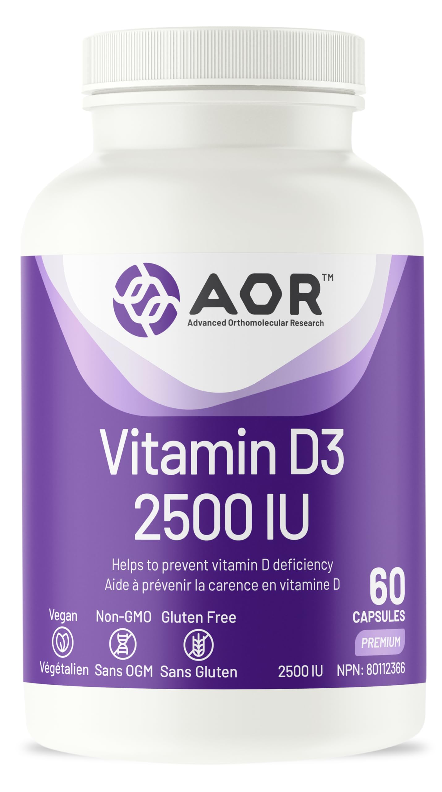 AOR Vitamin D3 2500 IU, 60 Capsules – Enhances Calcium and Phosphorus ...