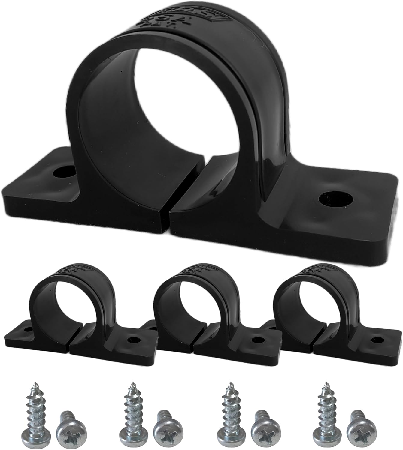 Amazon.co.jp: 興栄化成 樹脂サドルバンド 48.6mm 単管パイプ 固定金具 ジョイント 壁 留め具 ビス付 黒 4個 ...