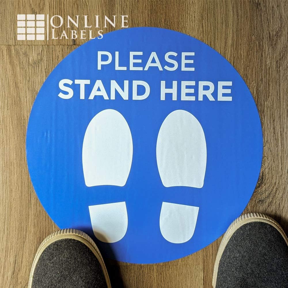 Letreros de distanciamiento social para piso, paquete de 10 calcomanías ...