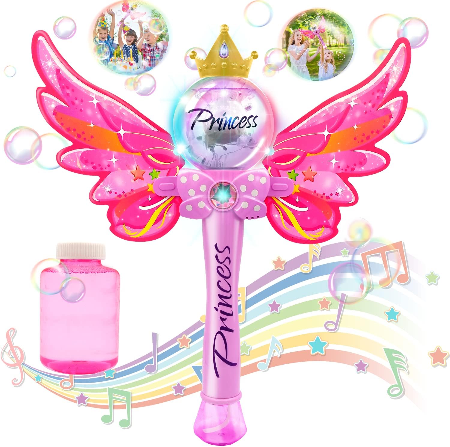 Amazon.com: Bubble Machine for Kids, Automatic Toys for Girls Princess ...